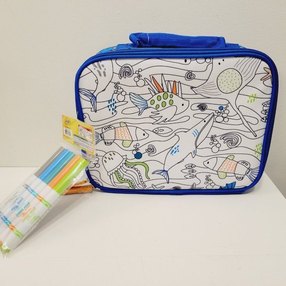 Crayola | Accessories | Crayola Diy Coloring Lunchkit Lunch Box Blue ...